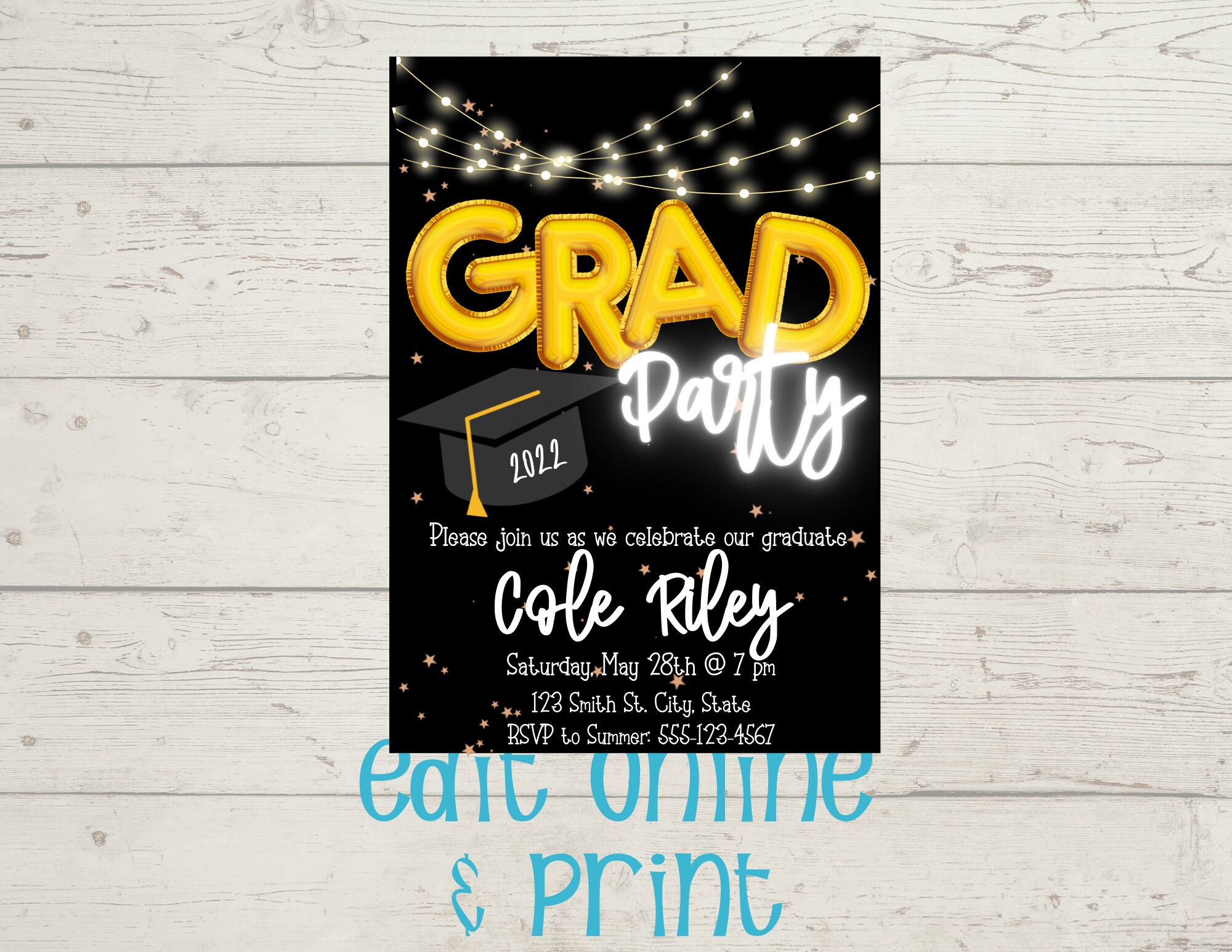 Editable Graduation Party Invitation, Graduation Invitation, Class of ...
