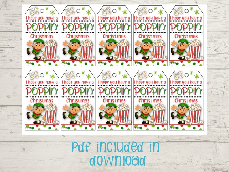 Editable Christmas Gift Tag , Poppinʻ Halloween , Popcorn Gift Tag for ...
