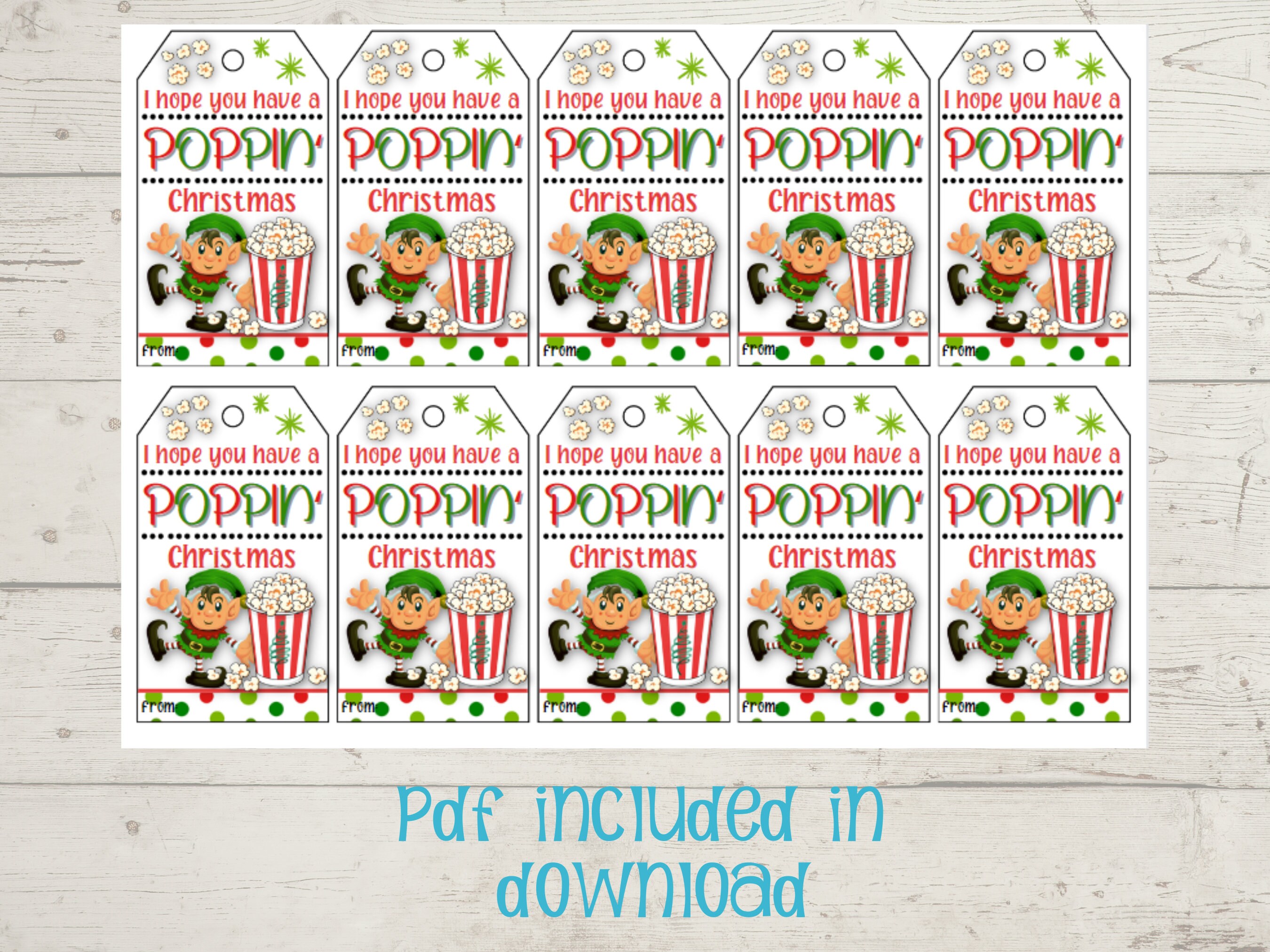 Editable Christmas Gift Tag , Poppinʻ Halloween , Popcorn Gift Tag for ...