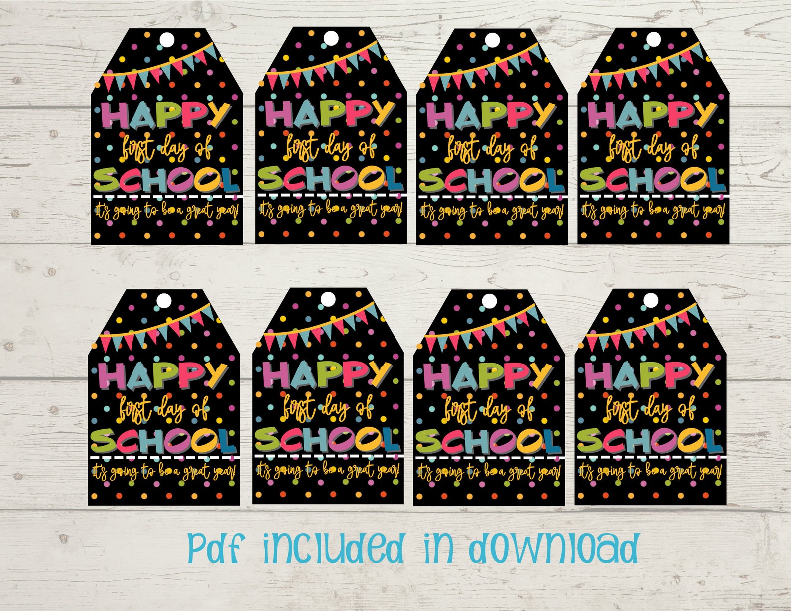 Editable Beginning of School Gift Tag , Happy First Day of School Gift ...