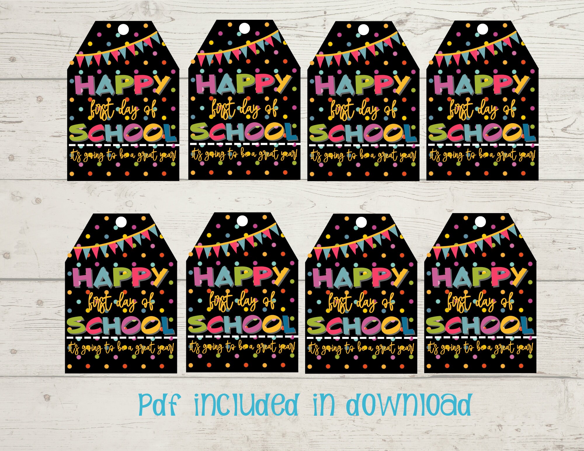 Editable Beginning of School Gift Tag , Happy First Day of School Gift ...