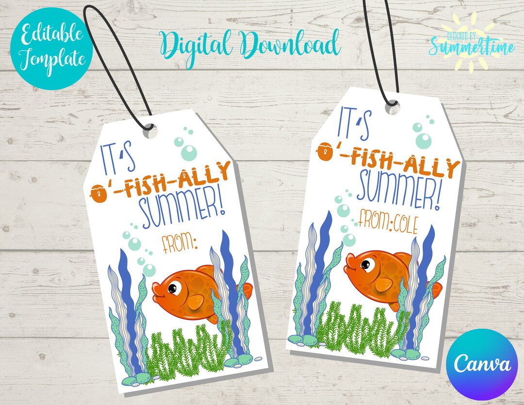 Editable End of Year Gift Tag , Ofishally Summer Tag , End of Year Gift ...