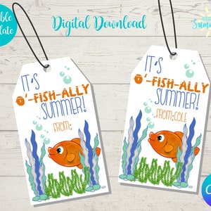 Editable End of Year Gift Tag , Ofishally Summer Tag , End of Year Gift ...