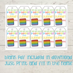 Editable End of Year Gift Tag , Poppin Summer Tag , End of Year Gift ...