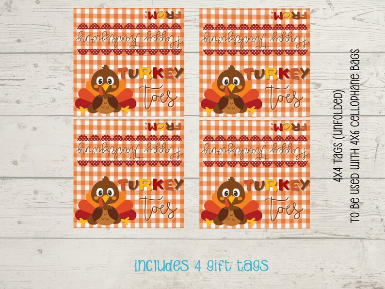 Editable Fall Autumn Gift Tag , Turkey Toes , Gift Tag for Students ...