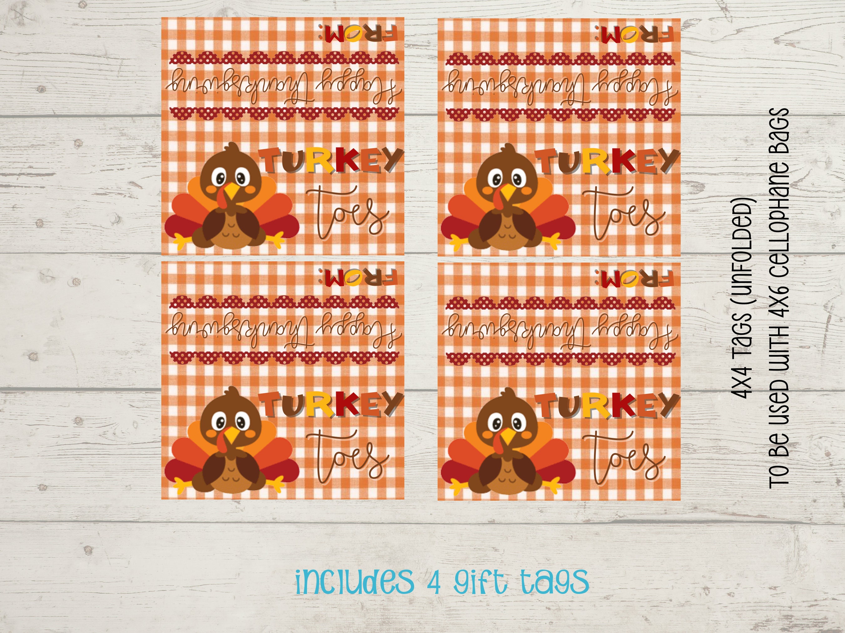 Editable Fall Autumn Gift Tag , Turkey Toes , Gift Tag for Students ...