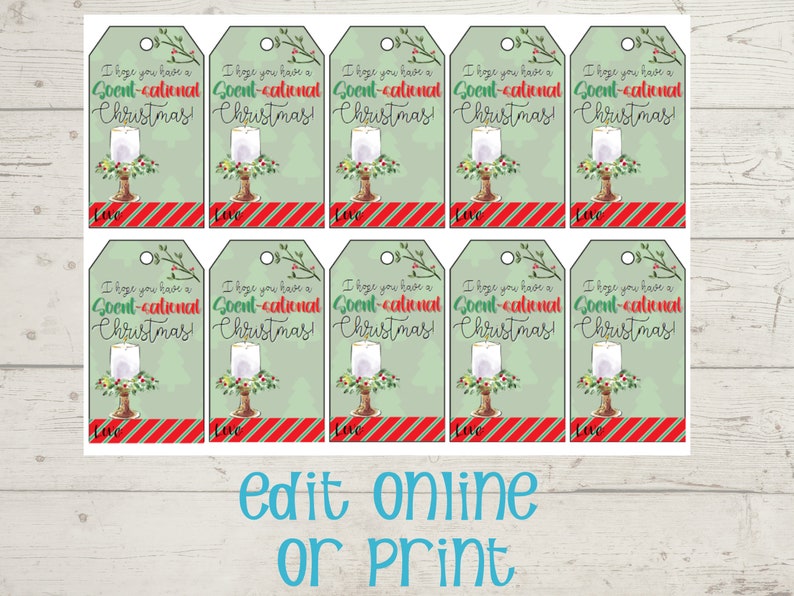 Editable Christmas Gift Tag Scent-sational Christmas Gift - Etsy