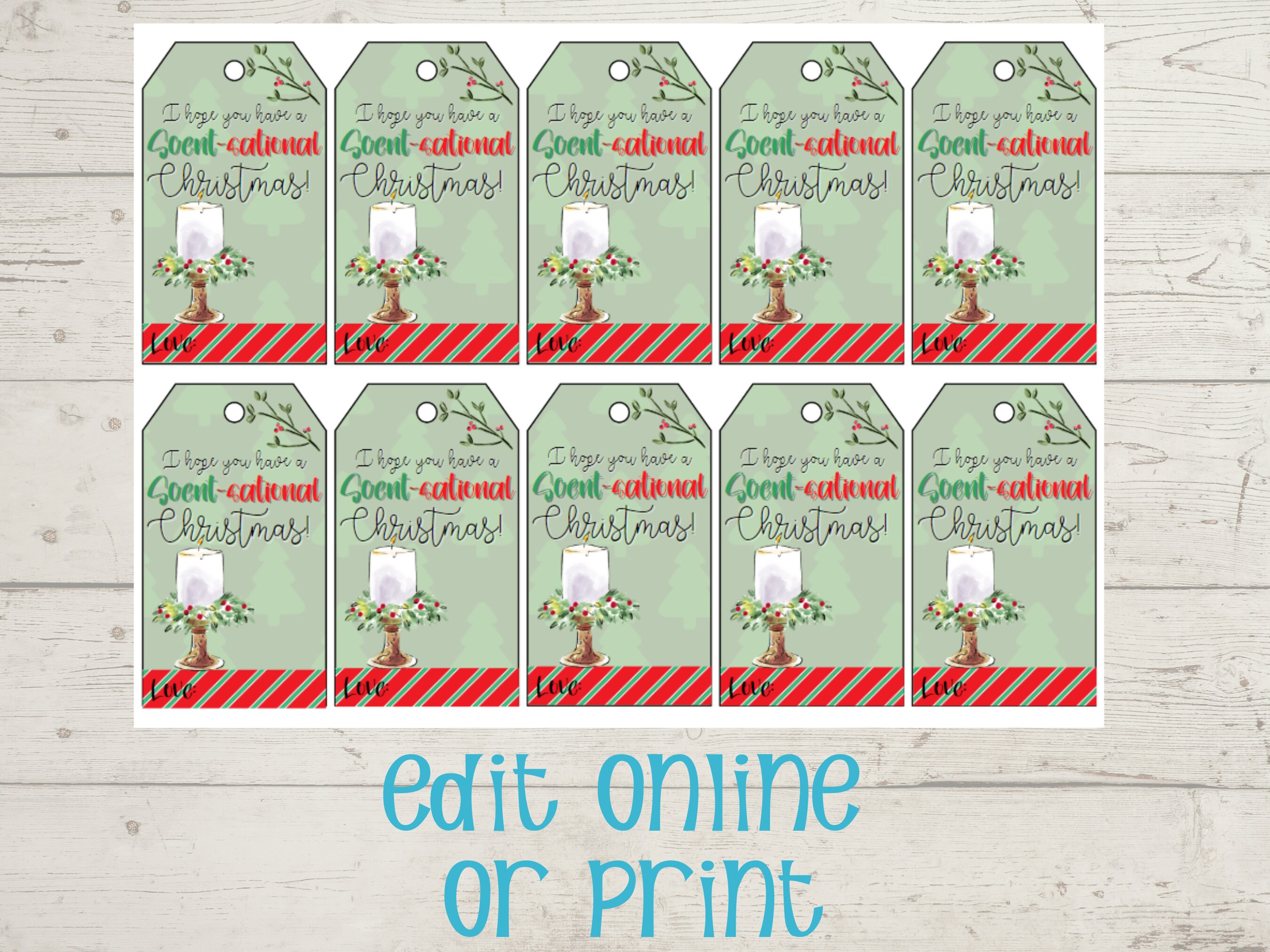 Editable Christmas Gift Tag, Scent-sational Christmas, Gift Tag for ...