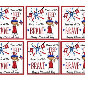 Editable Memorial Day Gift Tag , Memorial Day Favor Tag Template ...