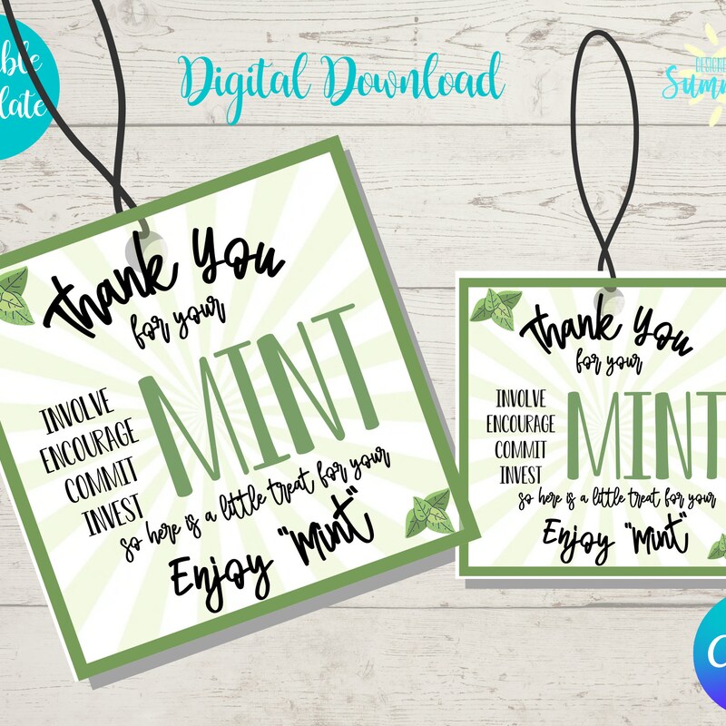 Mint Thank You - Etsy