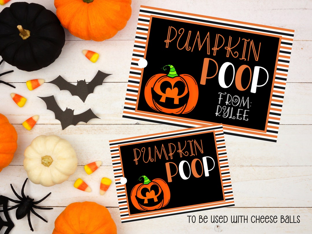 Editable Halloween Gift Tag , Pumpkin Poop , Gift Tag for Students ...