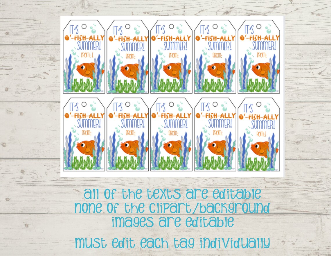 Editable End of Year Gift Tag , Ofishally Summer Tag , End of Year Gift ...