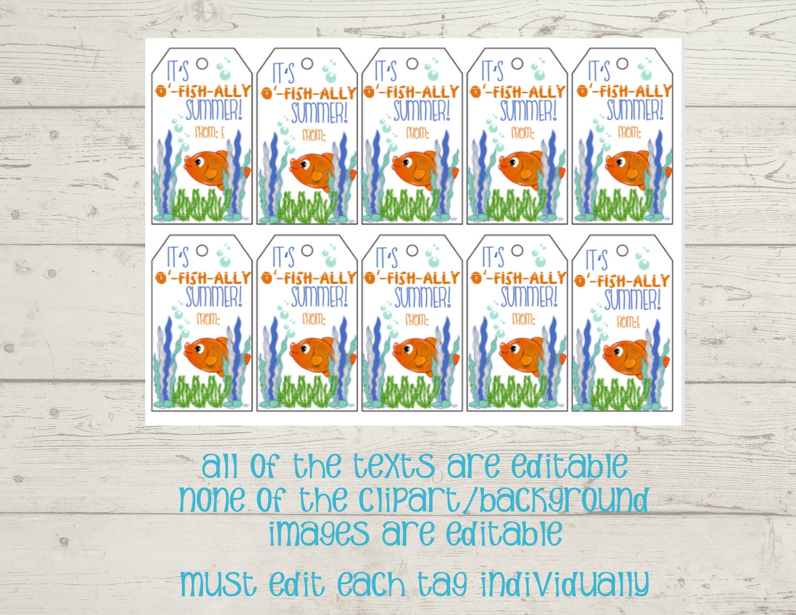 Editable End of Year Gift Tag Ofishally Summer Tag End of - Etsy