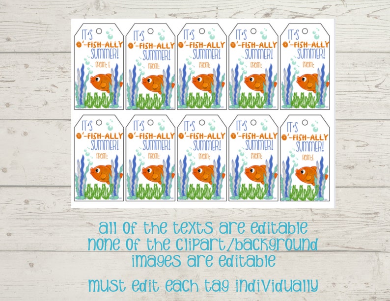 Editable End of Year Gift Tag , Ofishally Summer Tag , End of Year Gift ...