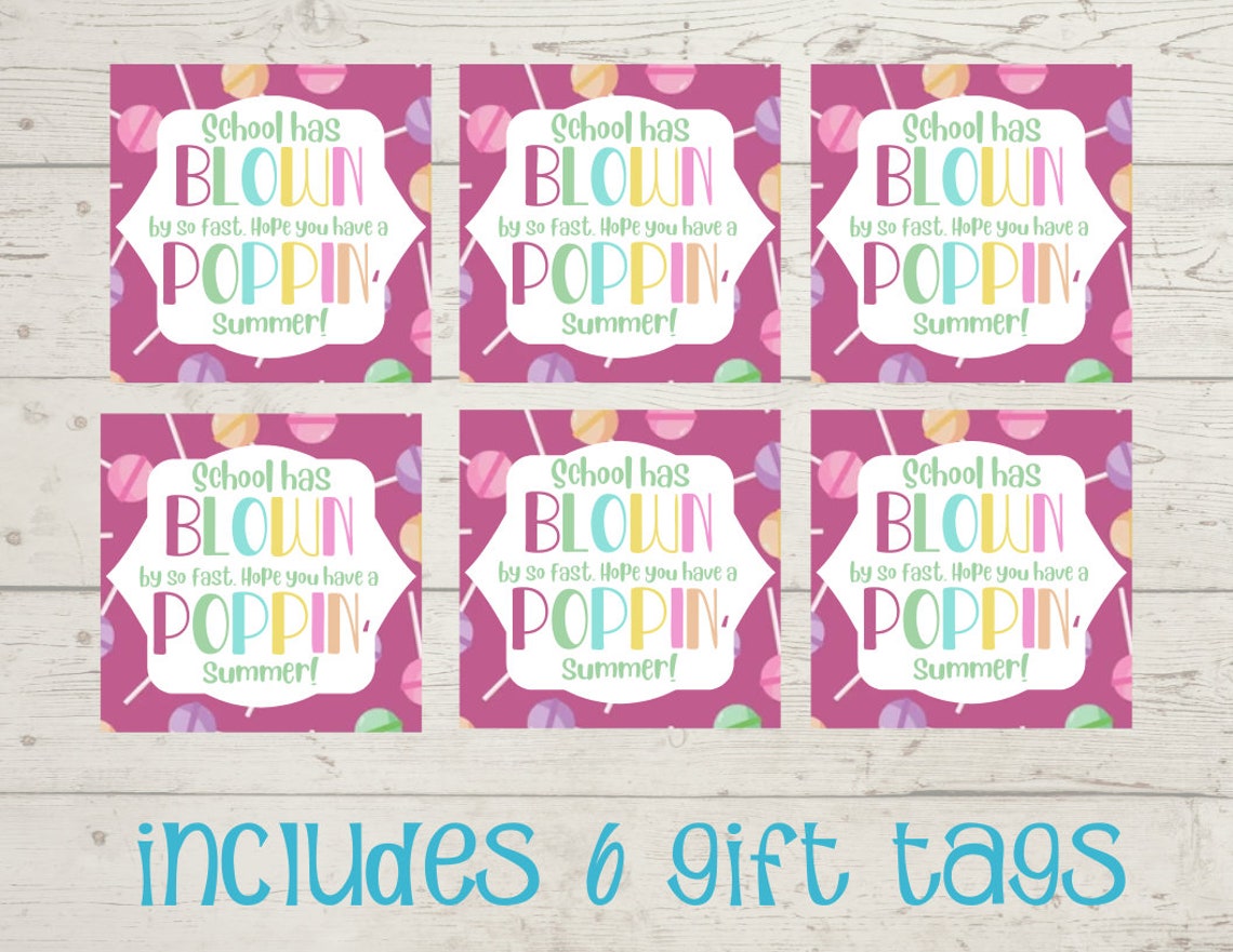 Editable Blow Pop Gift Tag Gift Tag End of Year Gift Tags - Etsy