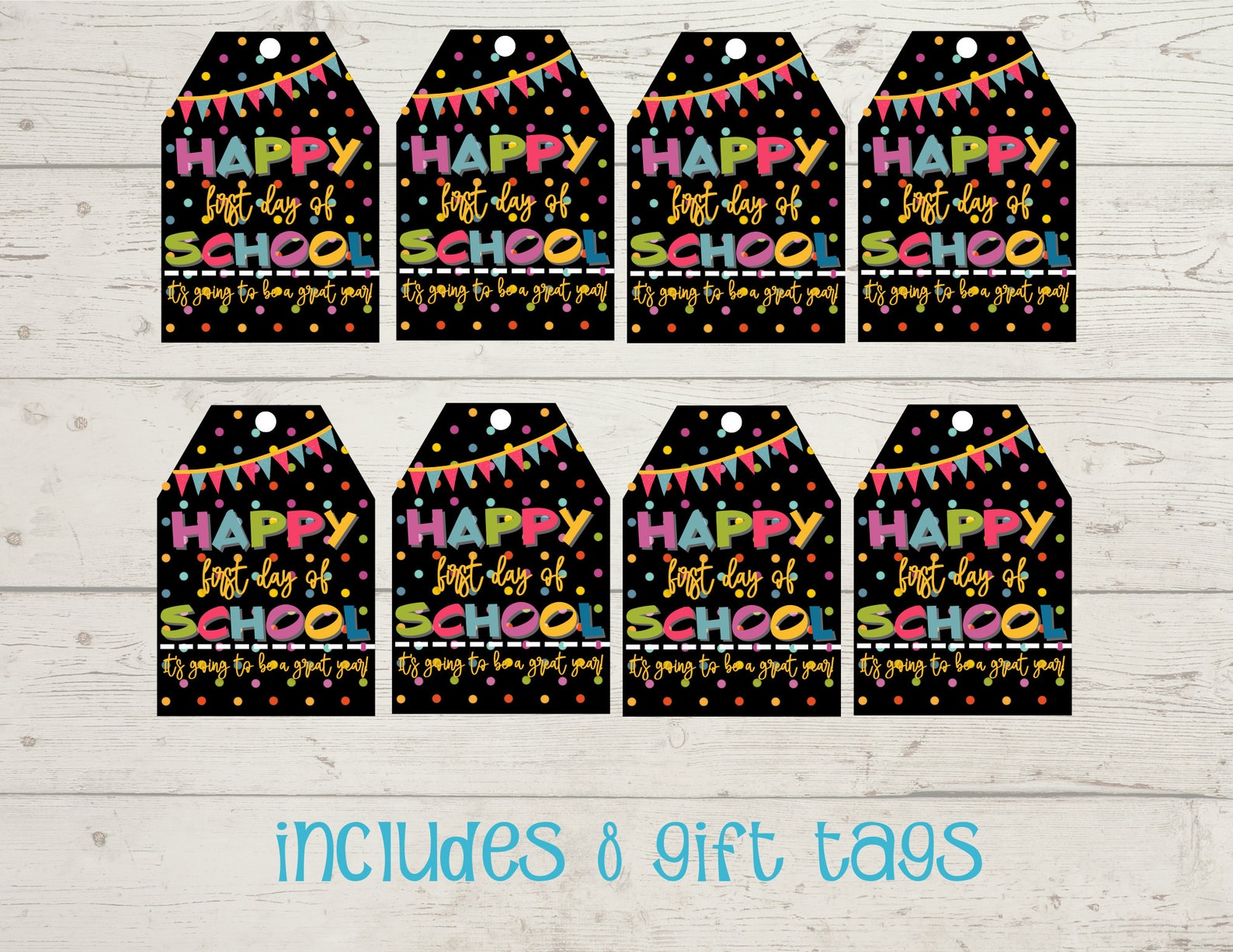 Editable Beginning of School Gift Tag , Happy First Day of School Gift ...
