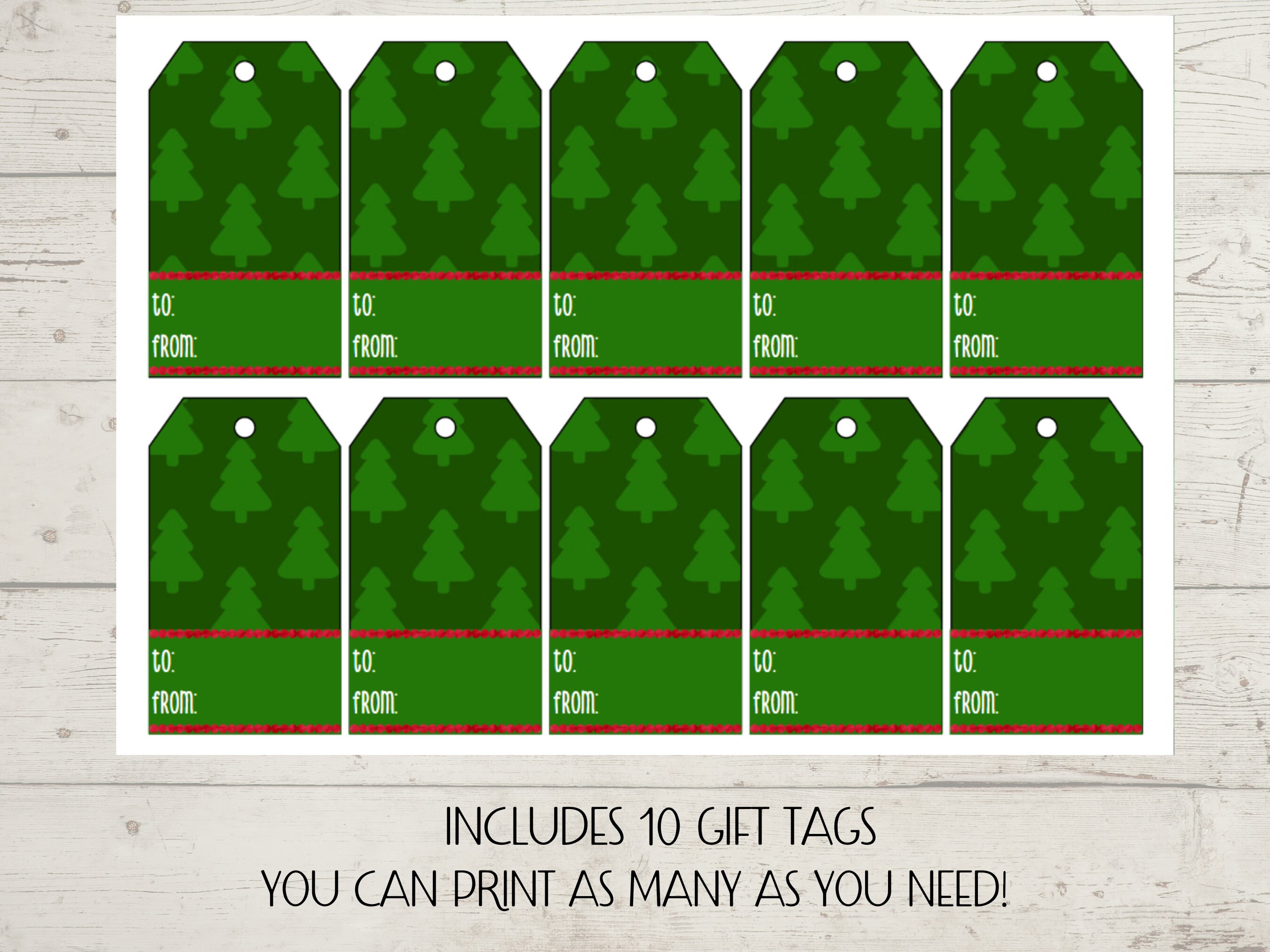 Editable Christmas Gift Tags Christmas Tree Gift Tag Tag for - Etsy