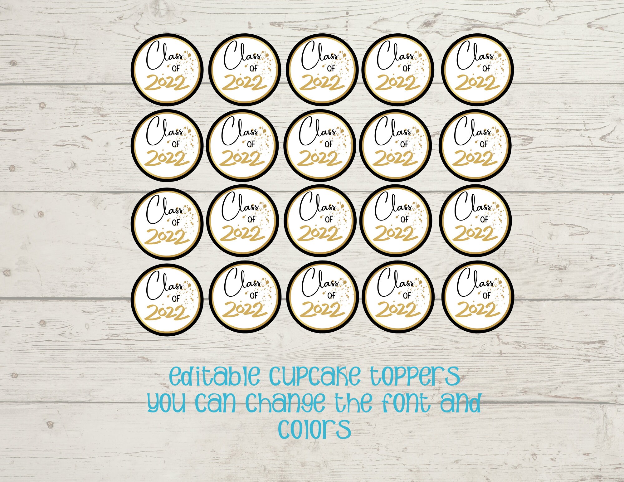 Editable Graduation Cupcake Topper, Cupcake Toppers, Graduation Party ...