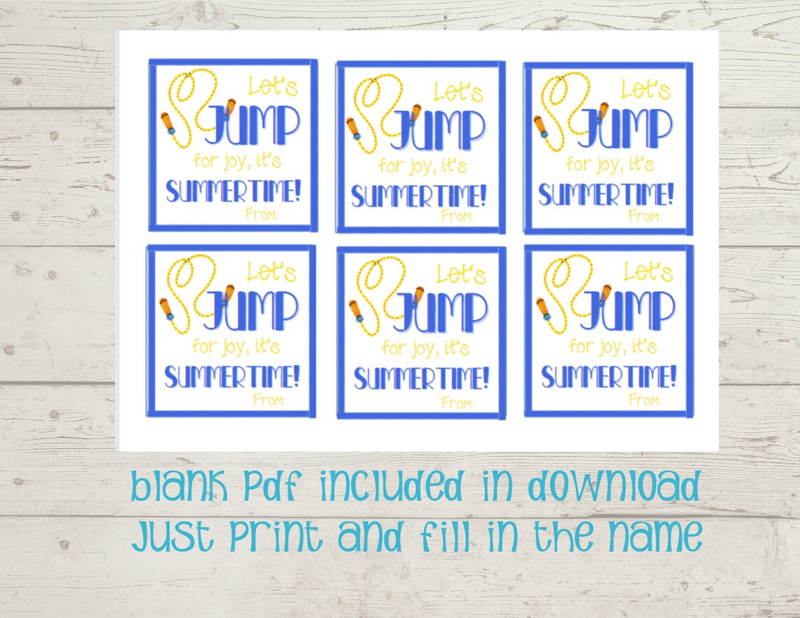 Editable End of Year Gift Tag , Jump for Joy Tag , End of Year Gift ...
