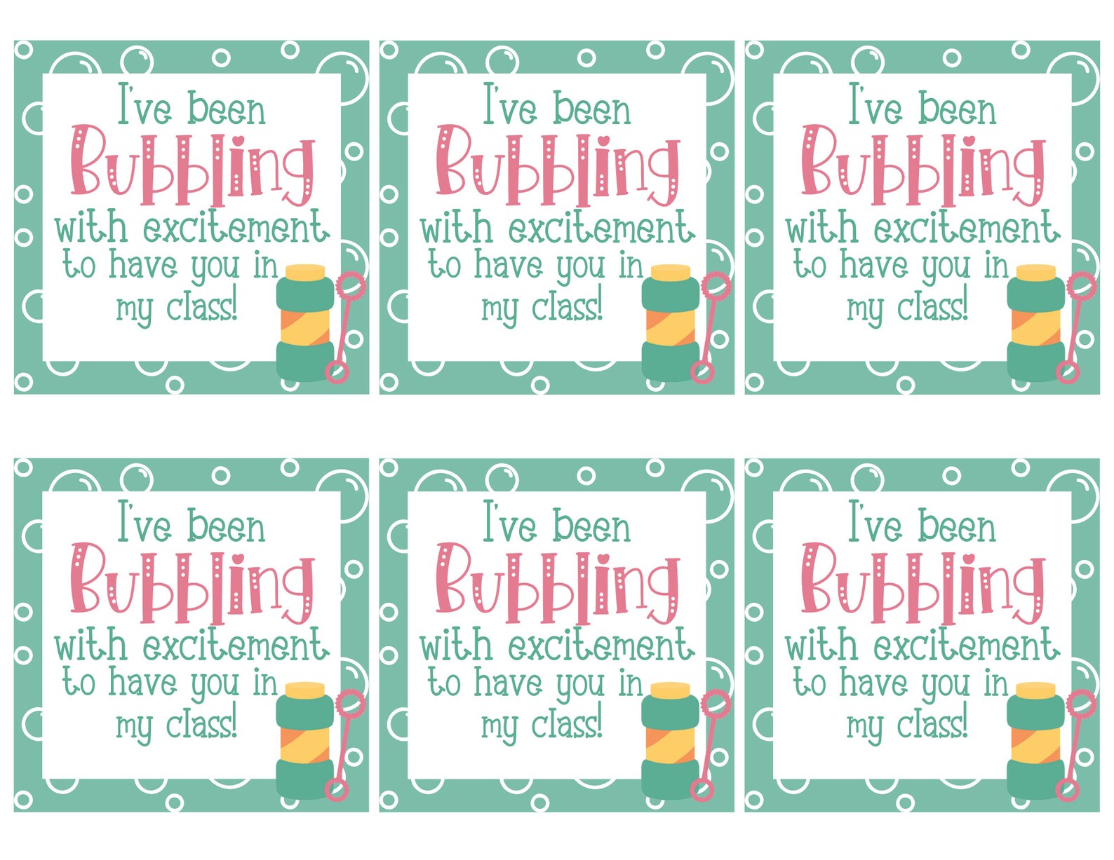 Editable Beginning of School Gift Tag , Bubble Gift Tag , School Gift ...
