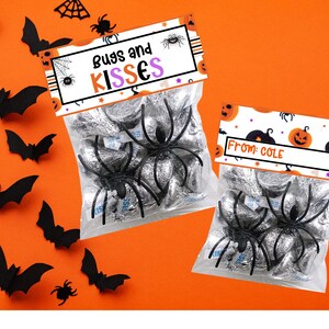 Editable Halloween Gift Tag , Bugs and Kisses, Gift Tag for Students ...