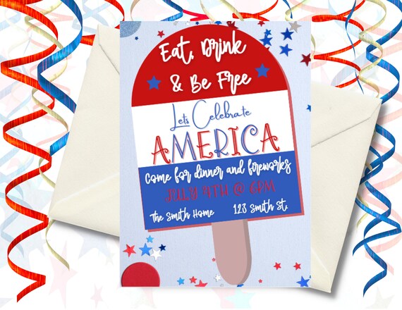 Editable Fourth of July Digital Invitation Eat Drink & Be | Etsy
