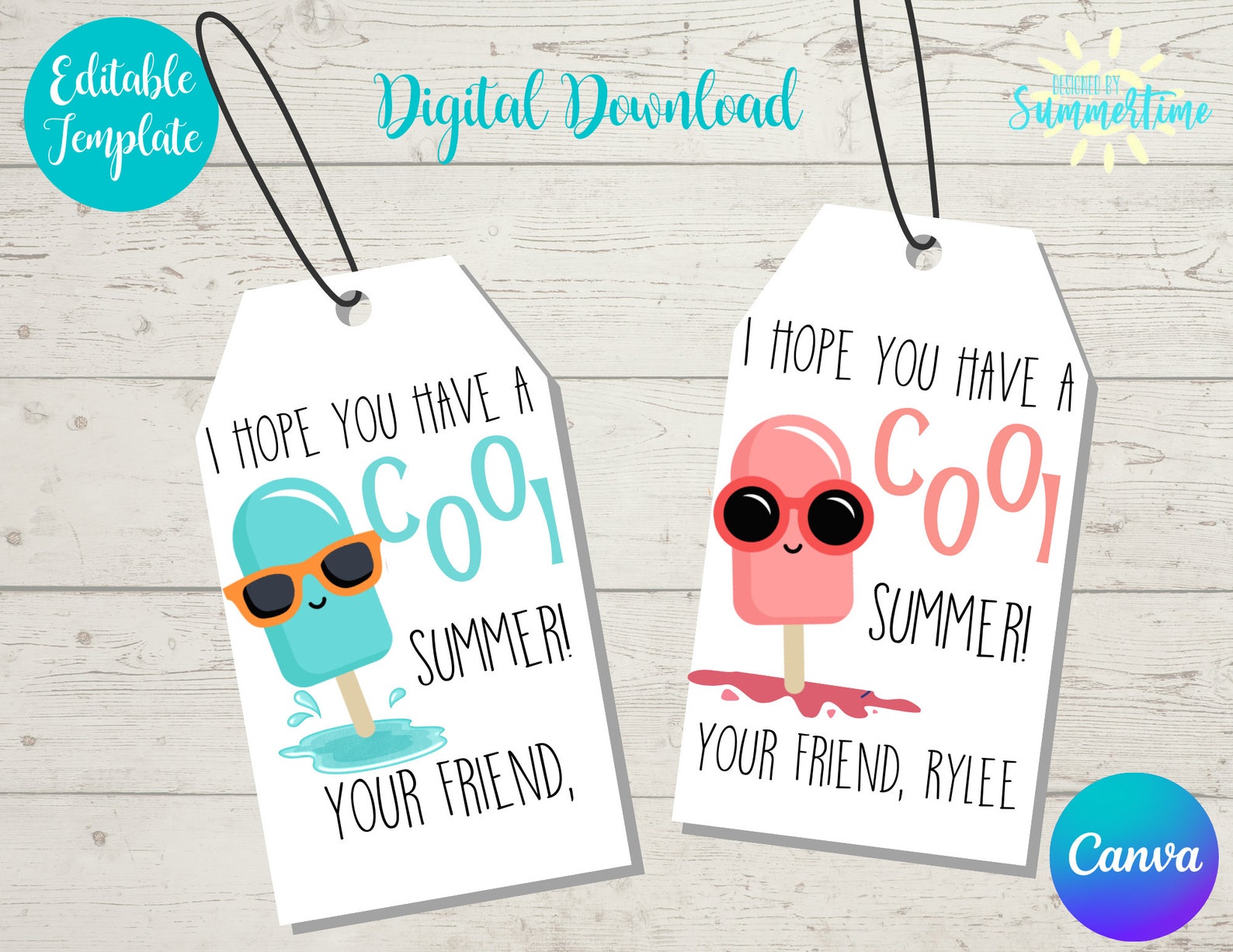 Editable End of Year Gift Tag Have a Cool Summer Tag End | Etsy