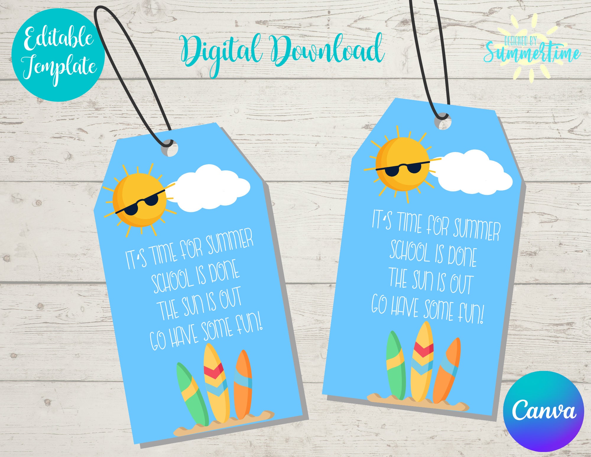 Editable End of Year Gift Tag , Summer Tag , End of Year Gift Tags for ...