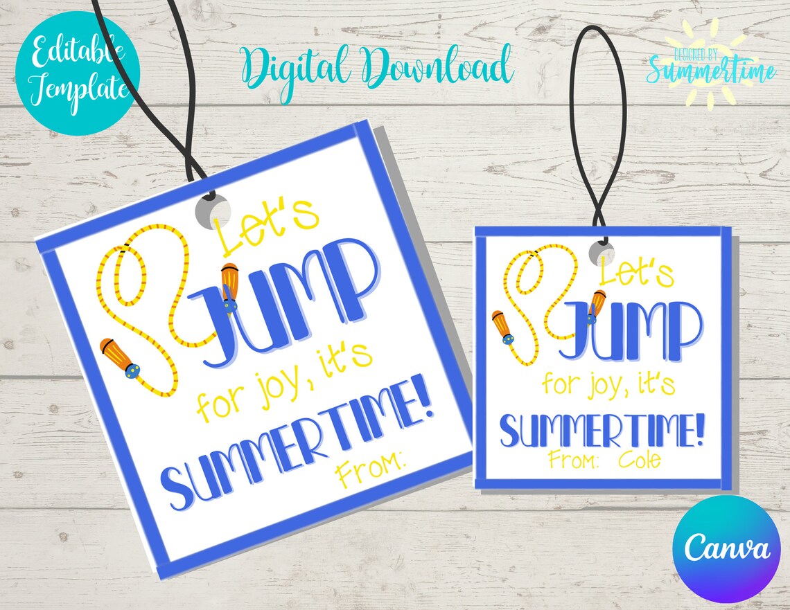 Editable End of Year Gift Tag , Jump for Joy Tag , End of Year Gift ...