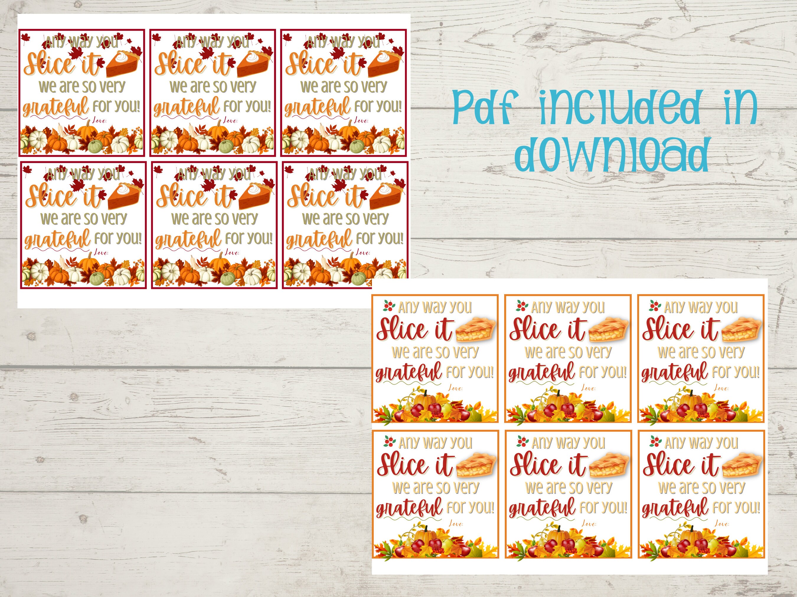 Editable Fall Autumn Gift Tag , Any Way You Slice It , Gift Tag for ...