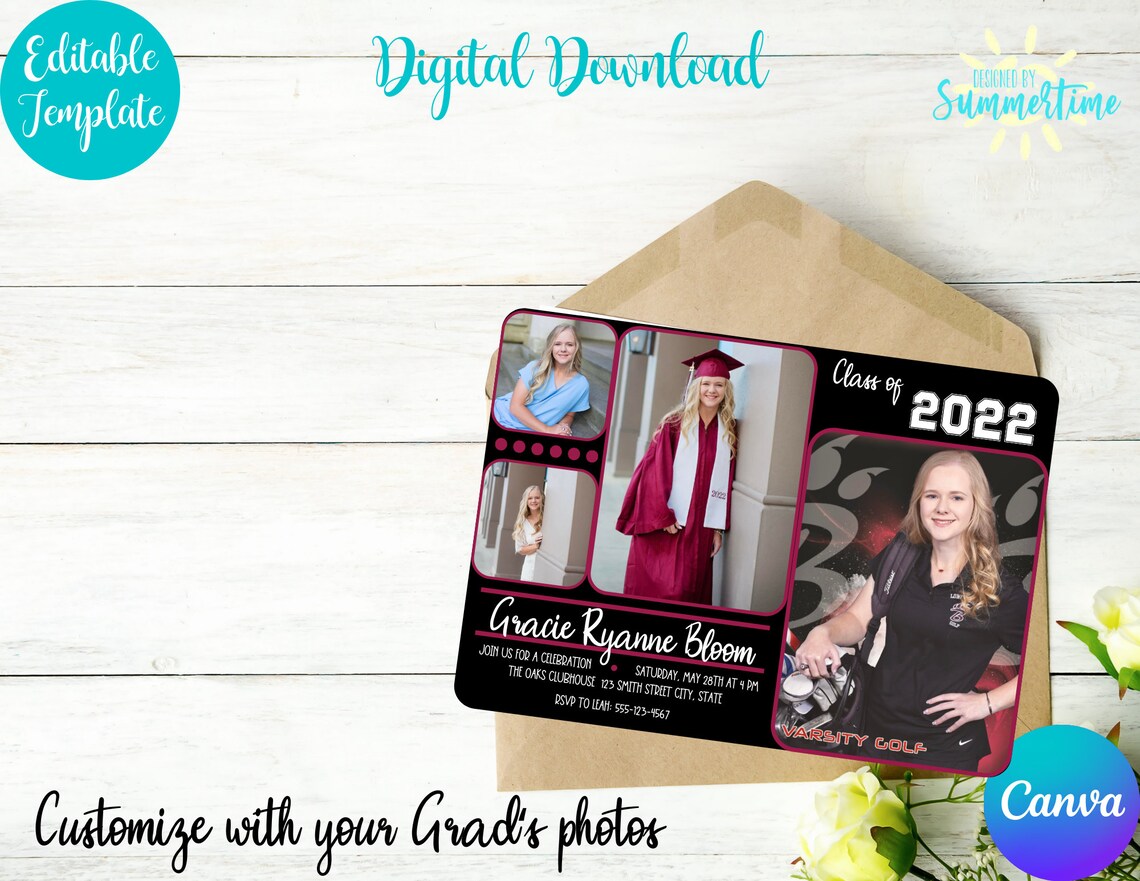 Editable Graduation Party Invitation, Graduation Invitation, Class of ...