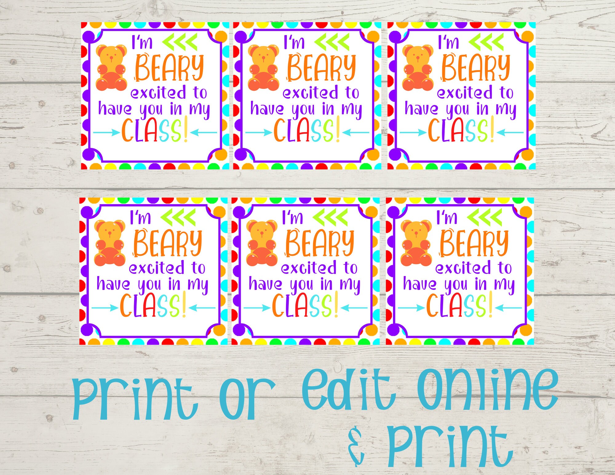 Editable Beginning of School Gift Tag , Gummy Bear Gift Tag , School ...