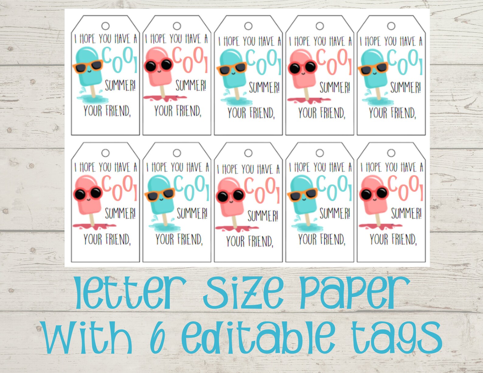 Editable End of Year Gift Tag Have a Cool Summer Tag End | Etsy