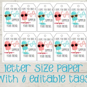 Editable End of Year Gift Tag , Have a Cool Summer Tag , End of Year ...