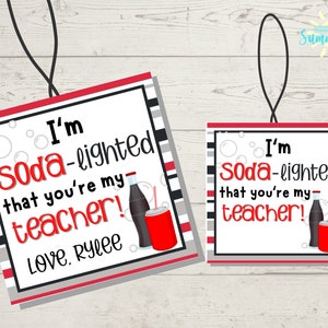 Editable Beginning of School Gift Tag , Soda-lighted Gift Tag , School ...