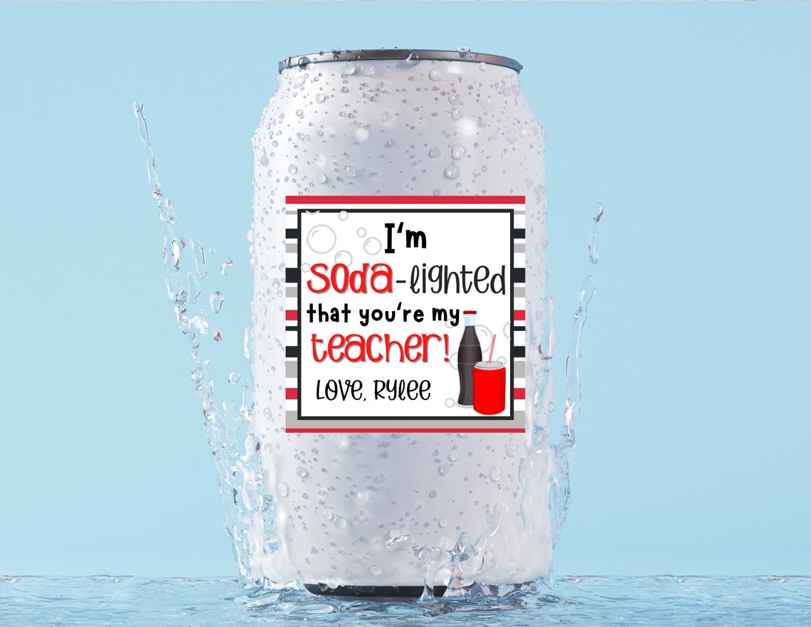 Editable Beginning of School Gift Tag , Soda-lighted Gift Tag , School ...