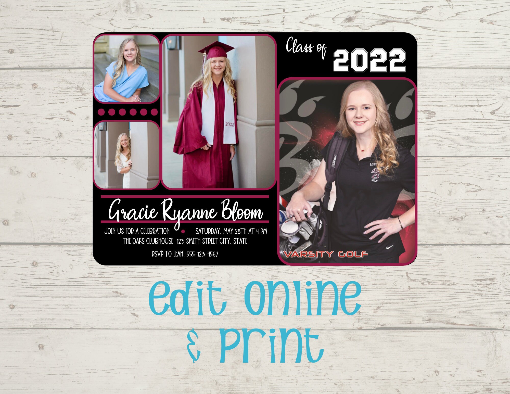Editable Graduation Party Invitation, Graduation Invitation, Class of ...