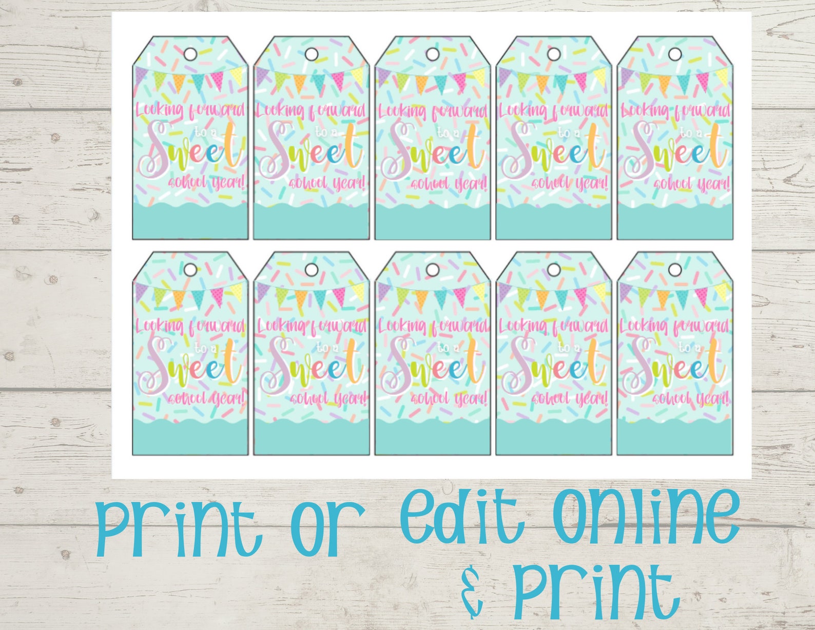 Editable Beginning of School Gift Tag , Sweet School Year Tag , School ...