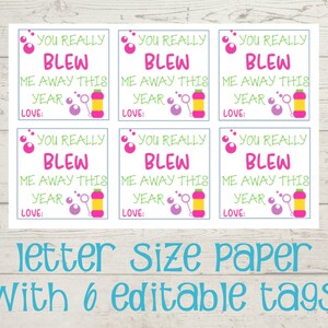 Editable End of Year Gift Tag , Blew Me Away Tag , End of Year Gift ...