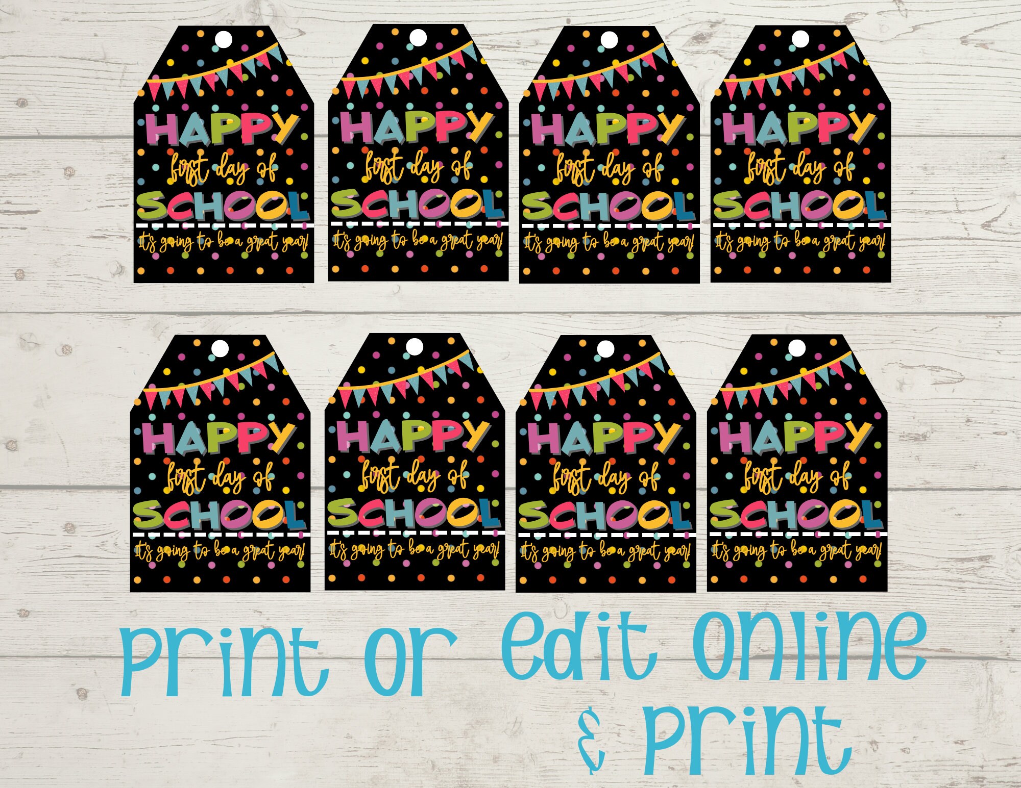 Editable Beginning of School Gift Tag , Happy First Day of School Gift ...