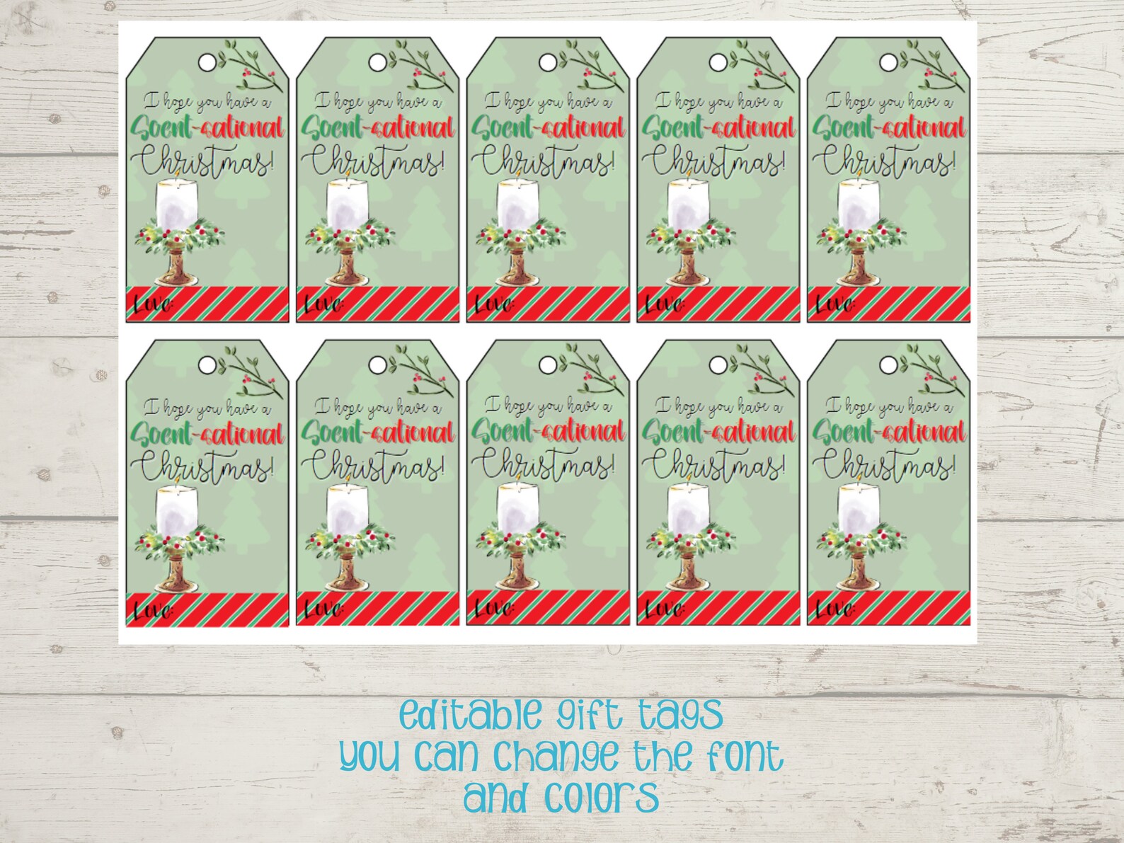 Editable Christmas Gift Tag Scent-sational Christmas Gift - Etsy