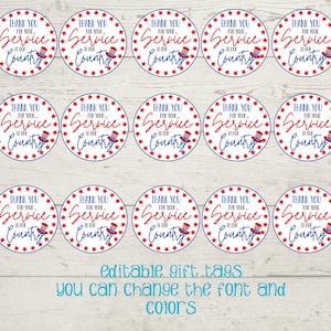 Editable Memorial Day Gift Tag , American Hero Memorial Day Favor Tag ...