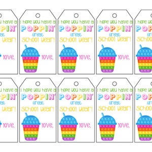 Beginning of Year Gift Tag , Poppin School Year Tag , Beginning of Year ...