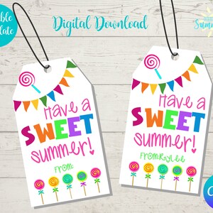 Editable End of Year Gift Tag , Sweet Summer Tag , End of Year Gift ...