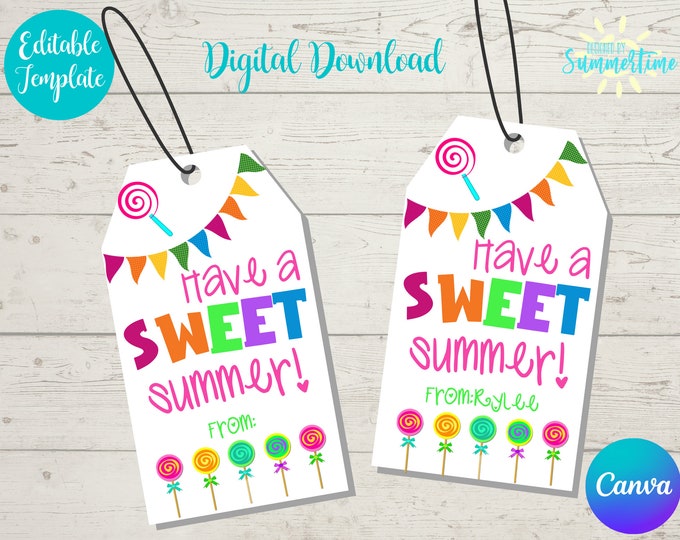 Editable End of Year Gift Tag , Kool/cool Summer Tag , End of Year Gift ...