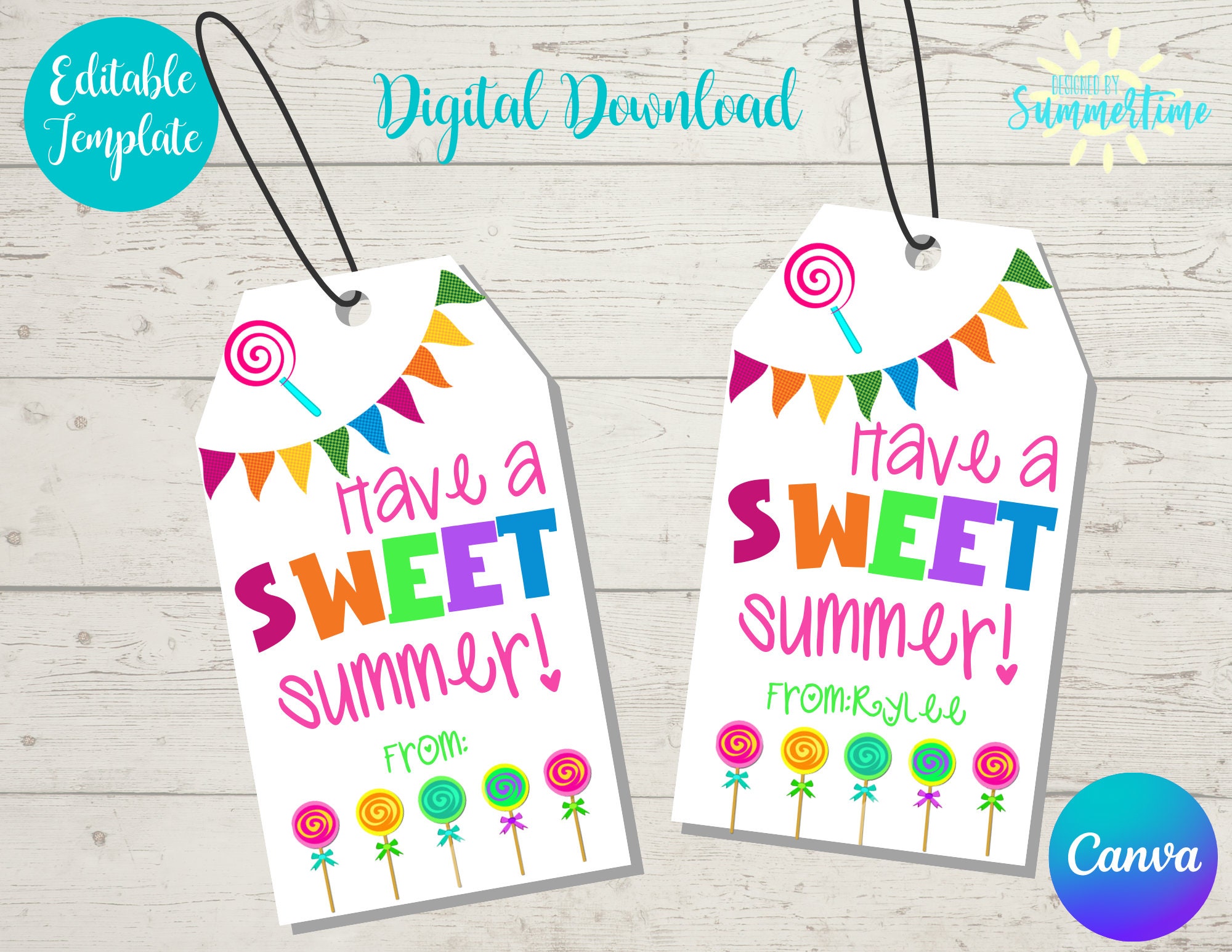 Editable End of Year Gift Tag , Sweet Summer Tag , End of Year Gift ...