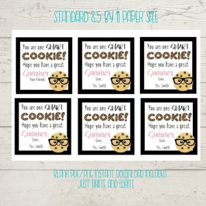 Editable End of Year Gift Tag You Are One Smart Cookie Tag - Etsy