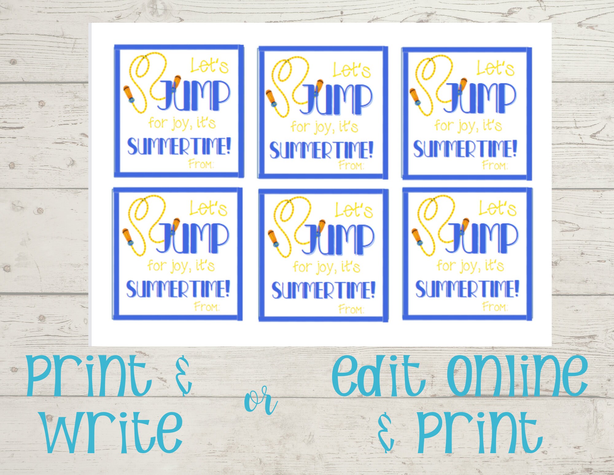 Editable End of Year Gift Tag , Jump for Joy Tag , End of Year Gift ...