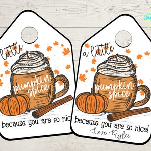 Editable Fall Autumn Gift Tag , Pumpkin Spice , Gift Tag for Students ...