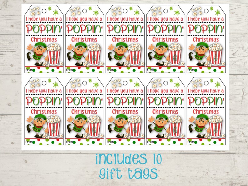 Editable Christmas Gift Tag , Poppinʻ Halloween , Popcorn Gift Tag for ...